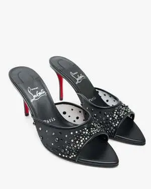 CHRISTIAN LOUBOUTIN Miss Z 80 Strass Mules - Black