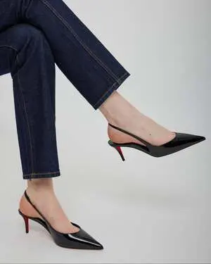 CHRISTIAN LOUBOUTIN Patent Slingback Pumps - Black