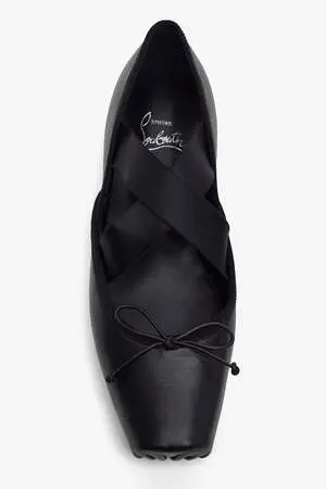 CHRISTIAN LOUBOUTIN Cassiasticina Leather Ballerinas - Black