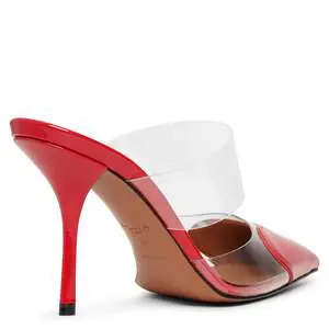 Alaïa Mule Coeur 90 Patent Mules - Transparent/red