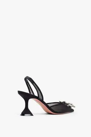 Amina Muaddi Begum Sling 70 Mesh Pumps - Black