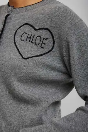 Chloé Divine Knitted Cardigan - Grey
