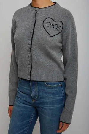 Chloé Divine Knitted Cardigan - Grey