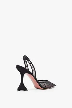 Amina Muaddi Holli 95 Polka Dot Lace Slingbacks