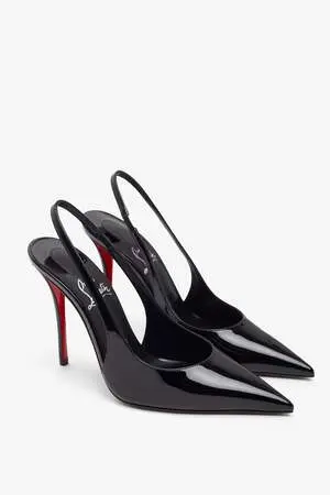 CHRISTIAN LOUBOUTIN Miss Z 100 Patent Slingback Pumps - Black
