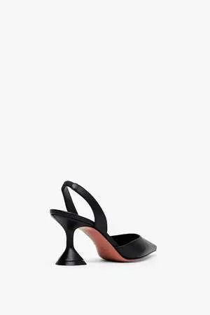 Amina Muaddi Holli Sling 70 Leather Pumps - Black
