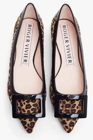 ROGER VIVIER Gommettine Leopard Ballet Flats