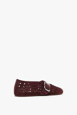 Alaïa Vienne Suede Ballet Flats - Red