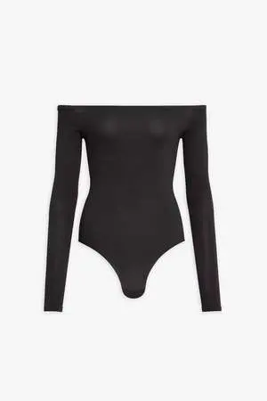 Alaïa Knit Off-shoulder Bodysuit - Black