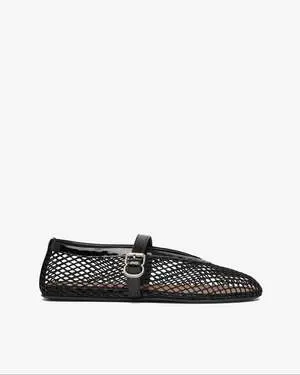 Alaïa Mesh Ballerina Flats - Black