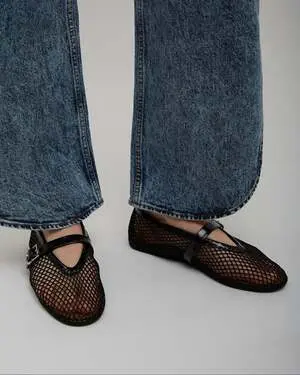 Alaïa Mesh Ballerina Flats - Black