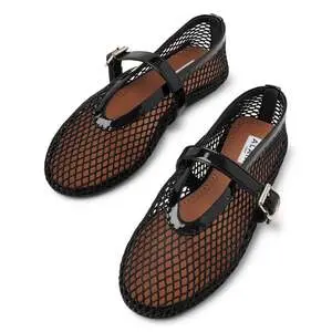Alaïa Mesh Ballerina Flats - Black