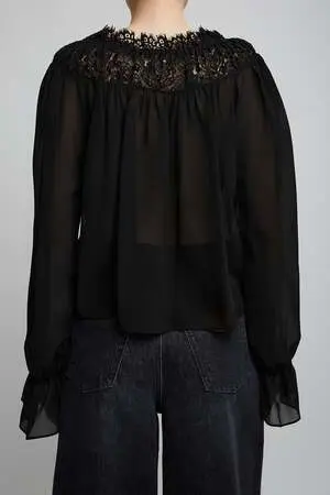 Chloé Scoop-neck Cropped Top - Black