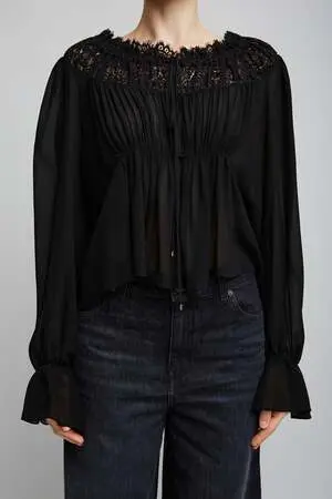 Chloé Scoop-neck Cropped Top - Black