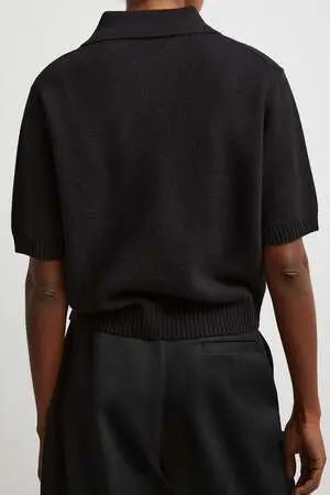 Givenchy Wool And Cashmere Short Sleeve Polo - Black