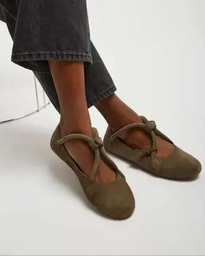 Alaïa Teckel Suede Ballet Flats - Grey