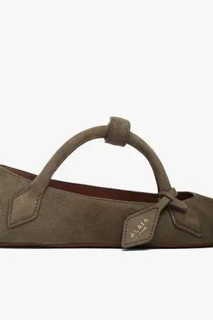 Alaïa Teckel Suede Ballet Flats - Grey
