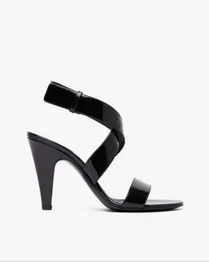 Alaïa 90 Patent Leather Heeled Sandals - Black