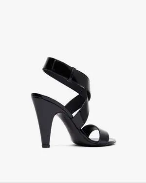Alaïa 90 Patent Leather Heeled Sandals