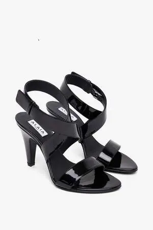 Alaïa 90 Patent Leather Heeled Sandals