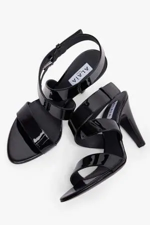 Alaïa 90 Patent Leather Heeled Sandals