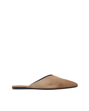 HERBERT LEVINE Homebody Suede Slide Sandals Brown