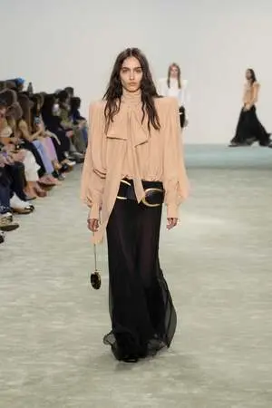 Chloé Gathered Fluid Maxi Skirt - Black