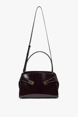 FERRAGAMO Hug M Eel Shoulder Bag - Brown
