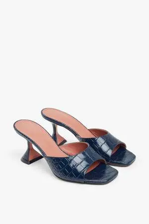 Amina Muaddi Lupita Slipper 70 Embossed Leather Mules