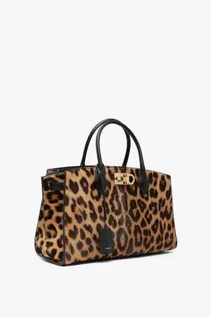 FERRAGAMO The New Studio Leopard Tote Bag