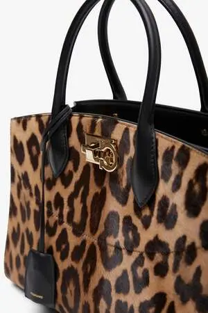 FERRAGAMO The New Studio Leopard Tote Bag