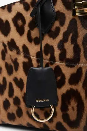 FERRAGAMO The New Studio Leopard Tote Bag