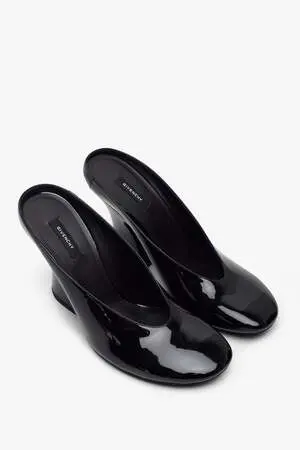 Givenchy Sculpted Heeled 95 Patent Mules - Black
