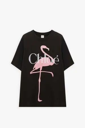 Chloé Logo Flamingo T-shirt - Black