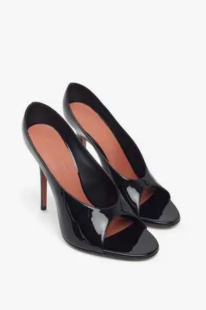 Amina Muaddi Anok 105 Patent Slippers - Black