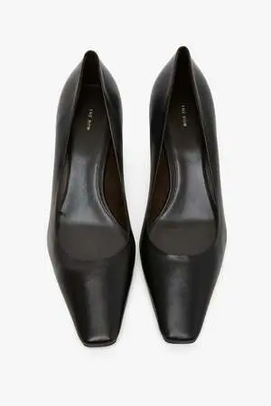 THE ROW Carla 45 Leather Pumps - Black