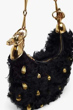 Chloé Chain Horse Shoulder Bag - Black