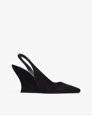 Alaïa 90 Suede Slingbacks - Black