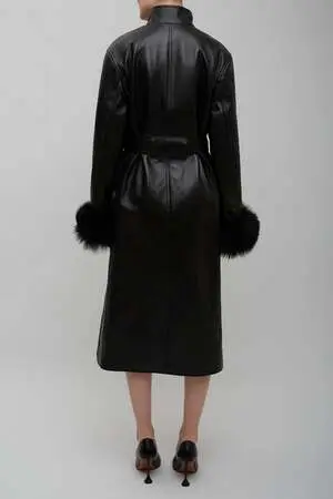 Alaïa Leather Long Coat