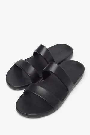 THE ROW Foam Rubber Double-strap Sandals - Black