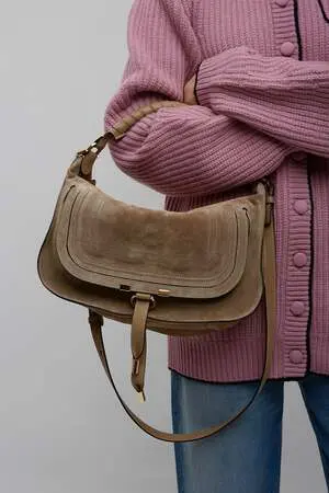 Chloé Marcie Small Shoulder Bag - Beige