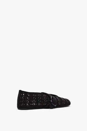 Alaïa Vienne Suede Ballet Flats - Black