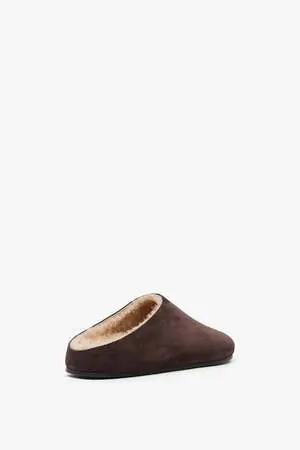 THE ROW Hudson Suede And Shearling Slides