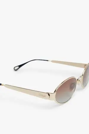 Chloé Holly Oval Sunglasses - Brown