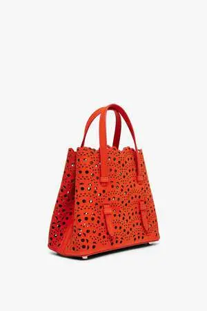Alaïa Mina 20 Vienne Vague Suede Tote Bag - Orange