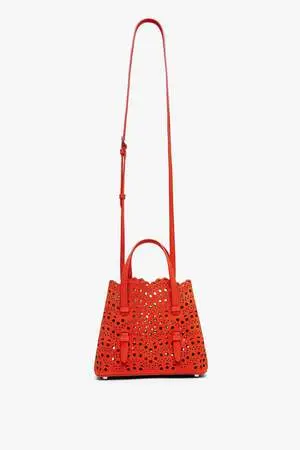Alaïa Mina 20 Vienne Vague Suede Tote Bag - Orange