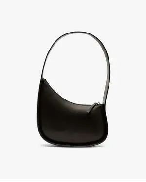 THE ROW Half Moon Leather Shoulder Bag - Black