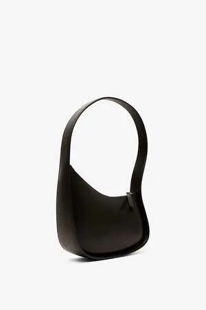 THE ROW Half Moon Leather Shoulder Bag - Black