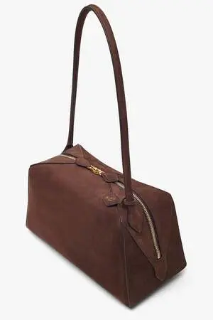 Alaïa Le Teckel Nubuck Shoulder Bag - Brown