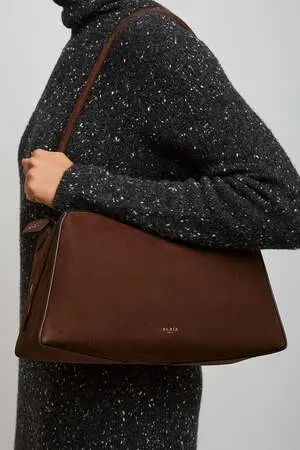 Alaïa Le Teckel Nubuck Shoulder Bag - Brown